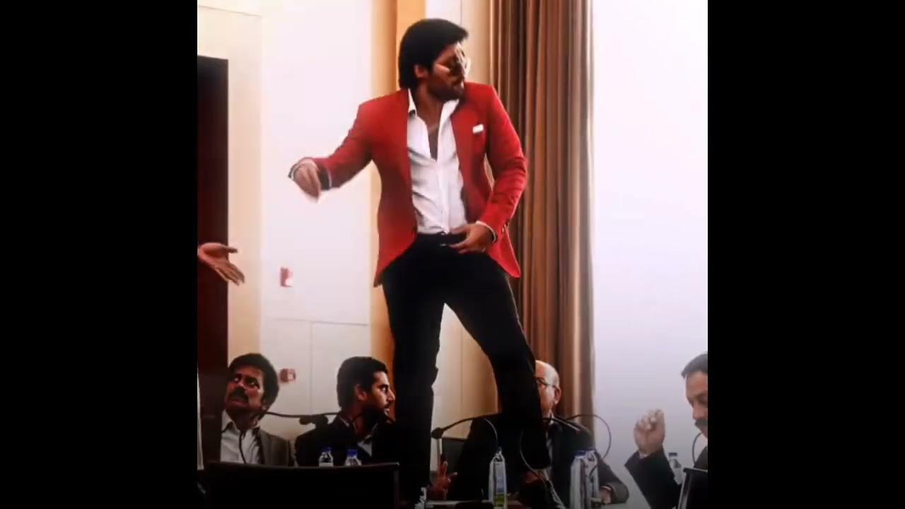 allu arjun in red coat velocity dance edit meme template - YouTube