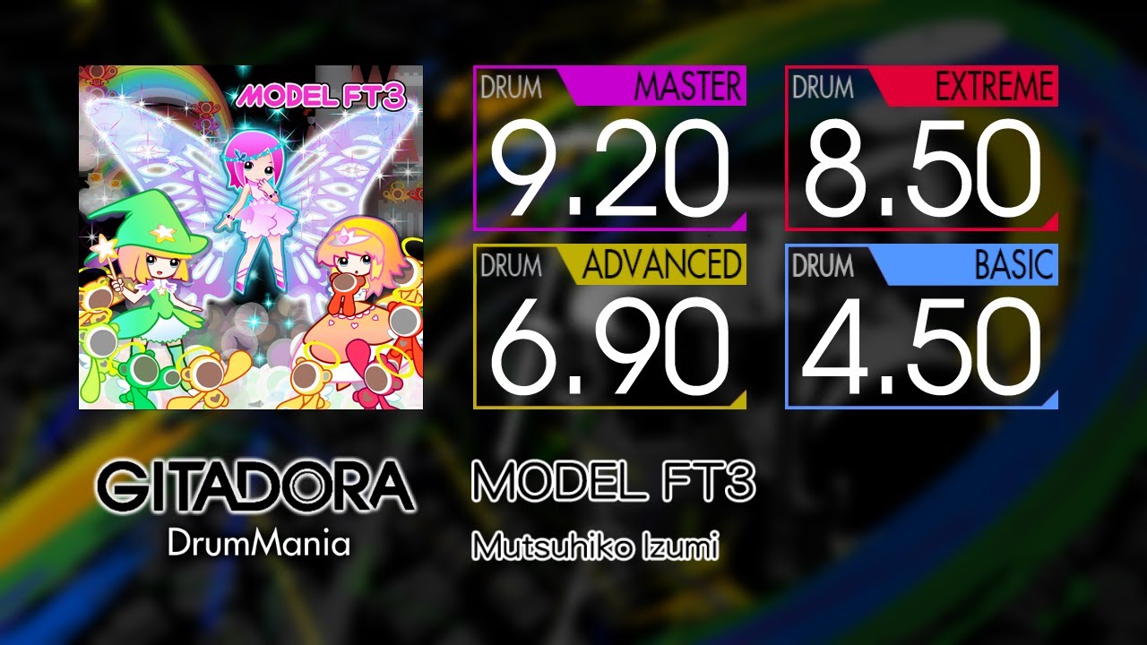 【GITADORA】 MODEL FT3 (MASTER ~ BASIC) Drum - YouTube