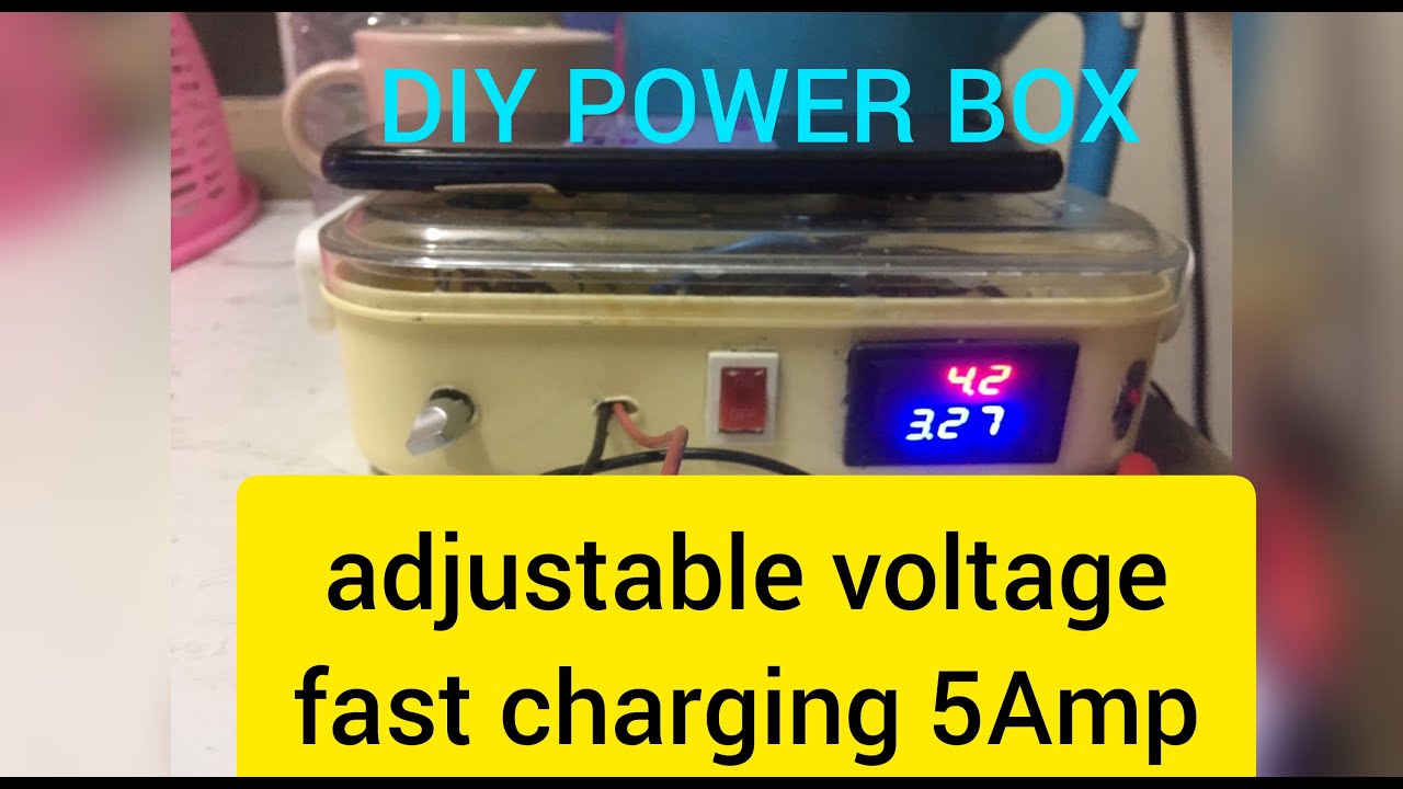 DIY power box, adjustable voltage, fast charging, 5Amp - YouTube