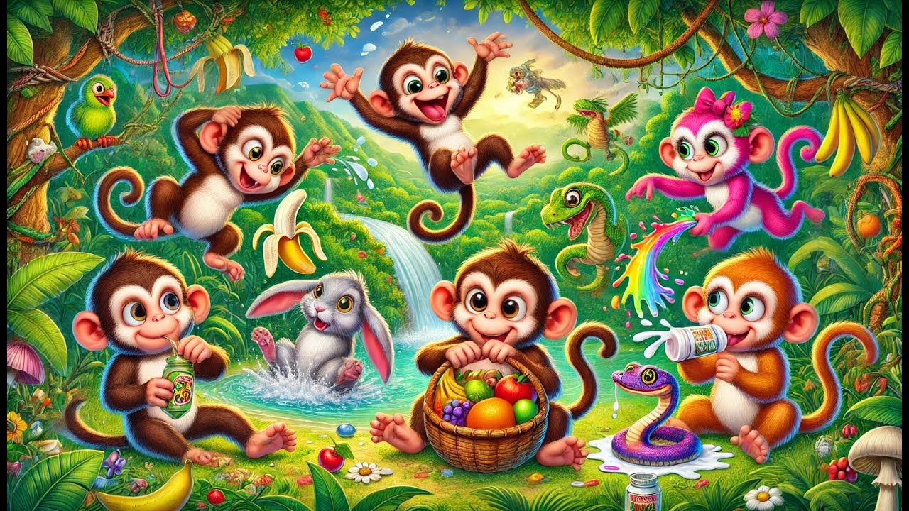 The Five Little Monkeys' Mischief Madness 🙊🥹 - YouTube