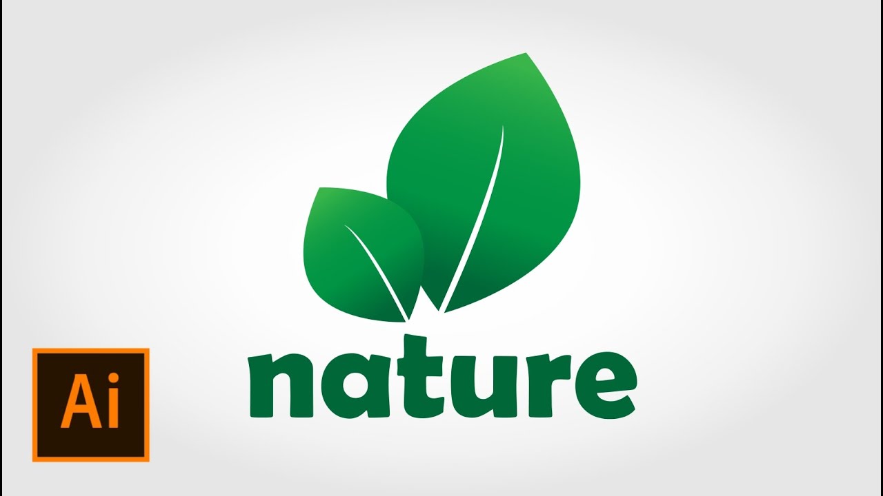 Cara membuat logo daun di Adobe Illustrator ll tutorial pemula - YouTube