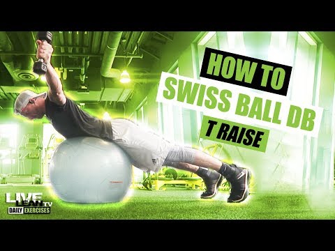 How To Do A SWISS BALL DUMBBELL T RAISE | Exercise Demonstration Video ...