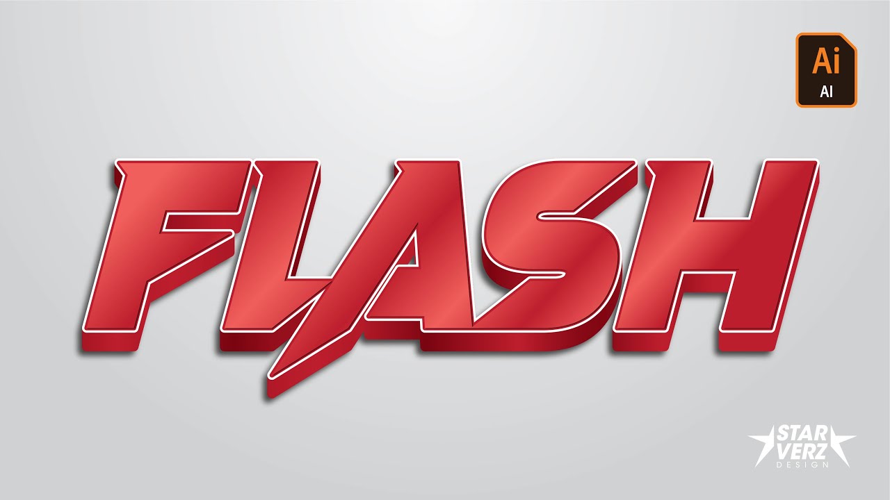 Create Editable Text Effect Red Flash in Adobe Illustrator - YouTube