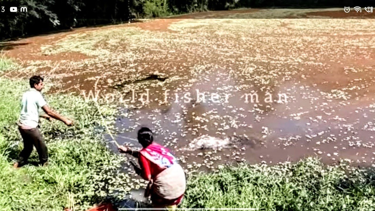 Fishing video || Amazing woman & man a new method of fishing in forest ...