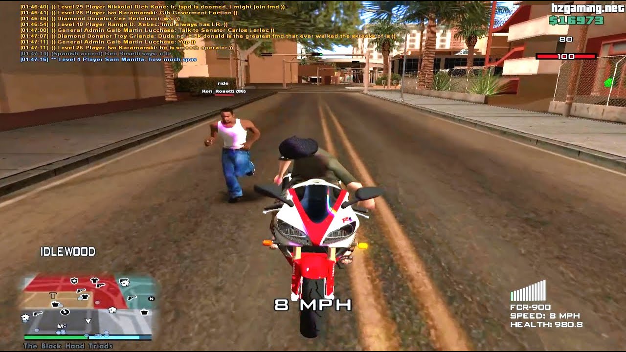 GTA SAMP : CJ stole my new bike Yamaha R1 🤣 while its engine was OFF 😱 {22-January-2025} - YouTube