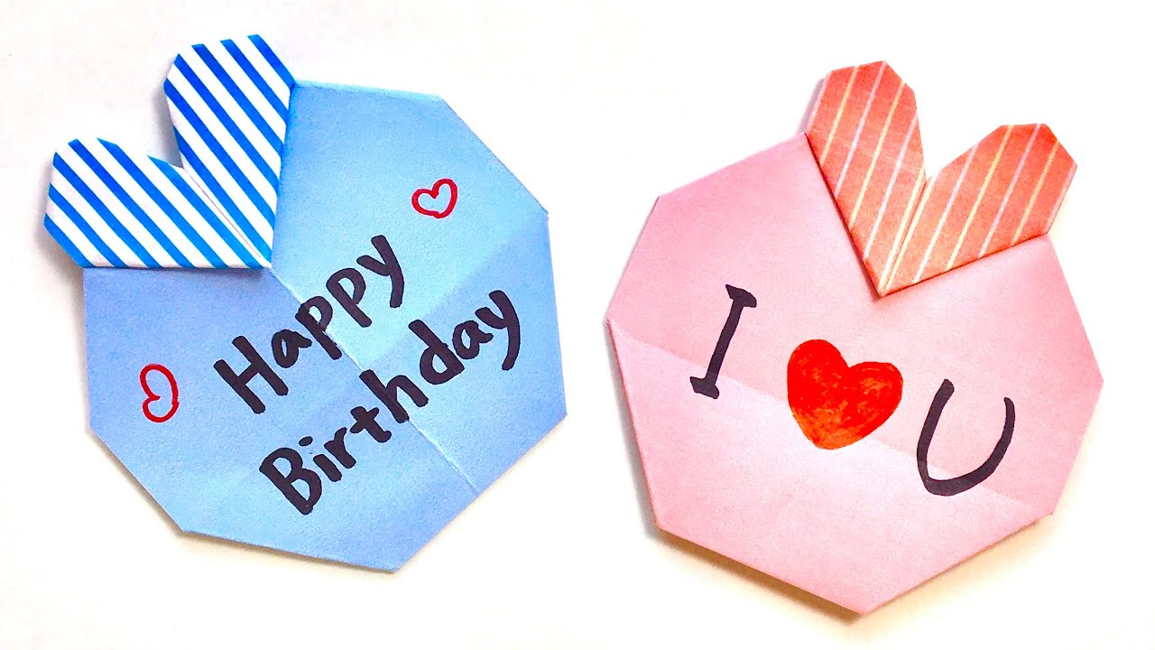 Easy ️ How to make Origami Heart Message Card - Origami Letter without ...