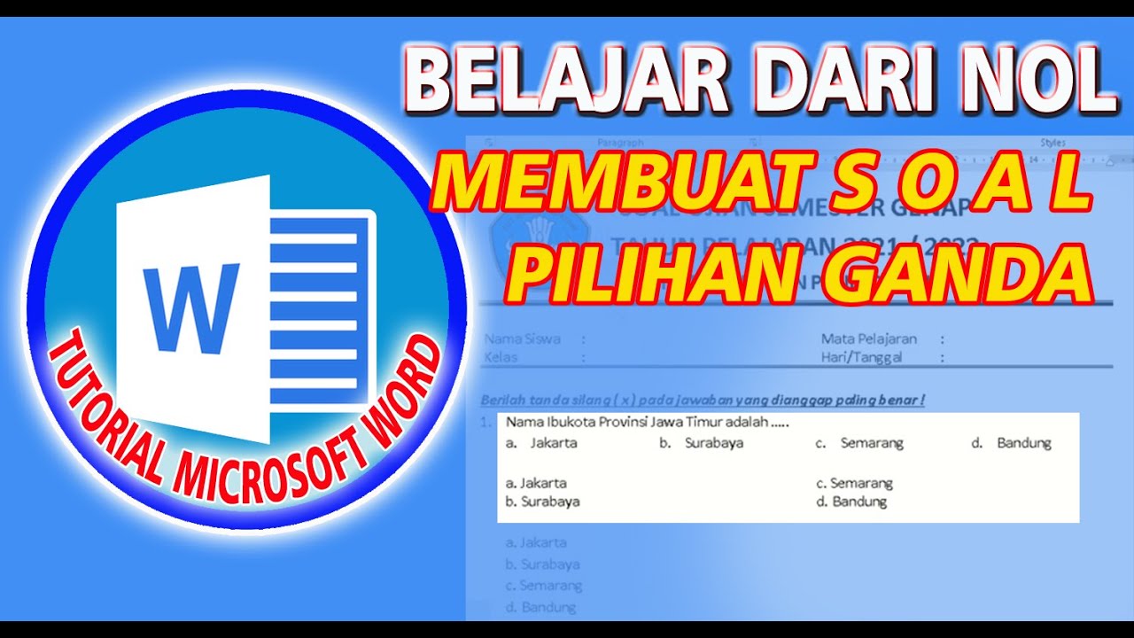 🟢HASILNYA RAPI - CARA MEMBUAT SOAL PILIHAN GANDA DI WORD - TUTORIAL ...