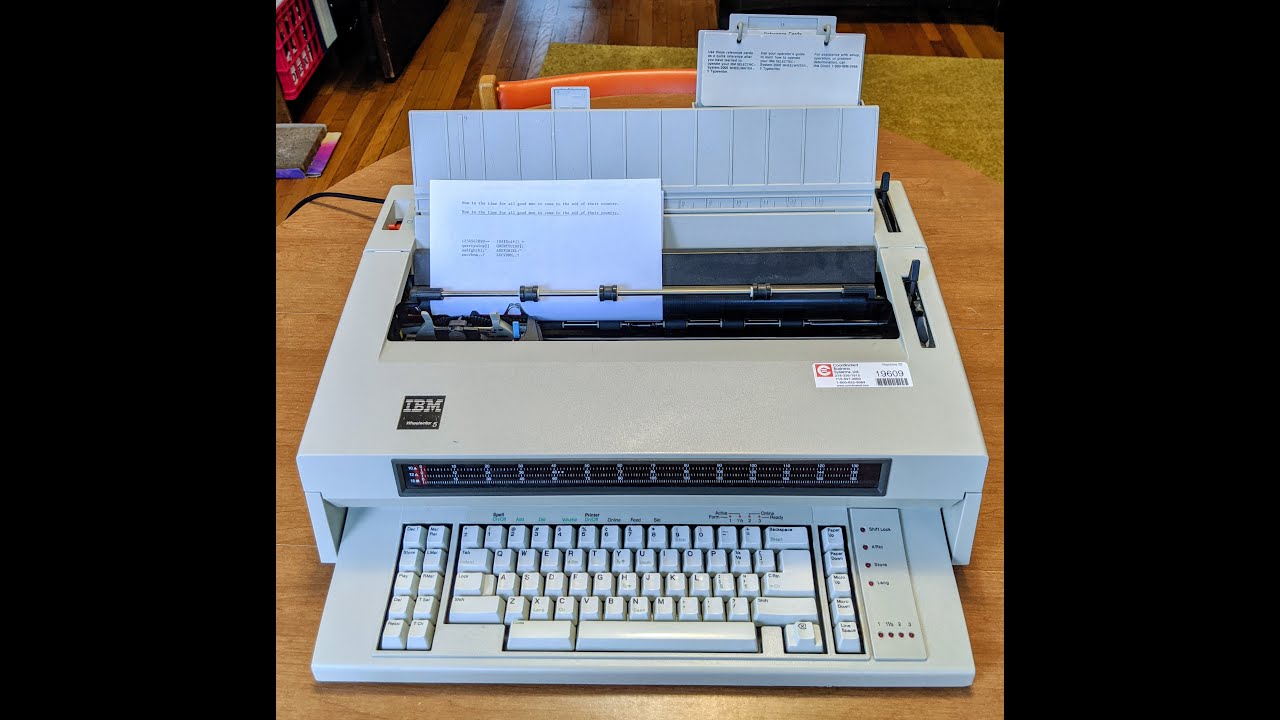IBM Wheelwriter 5 Typewriter Typing Demonstration - YouTube