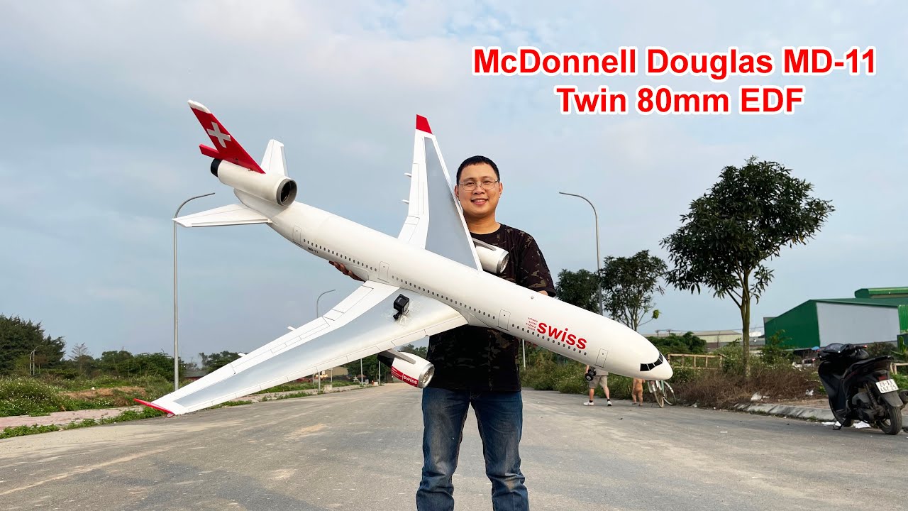 McDonnell Douglas MD-11 Rc plane Twin 80mm EDF || #4dmodel - YouTube