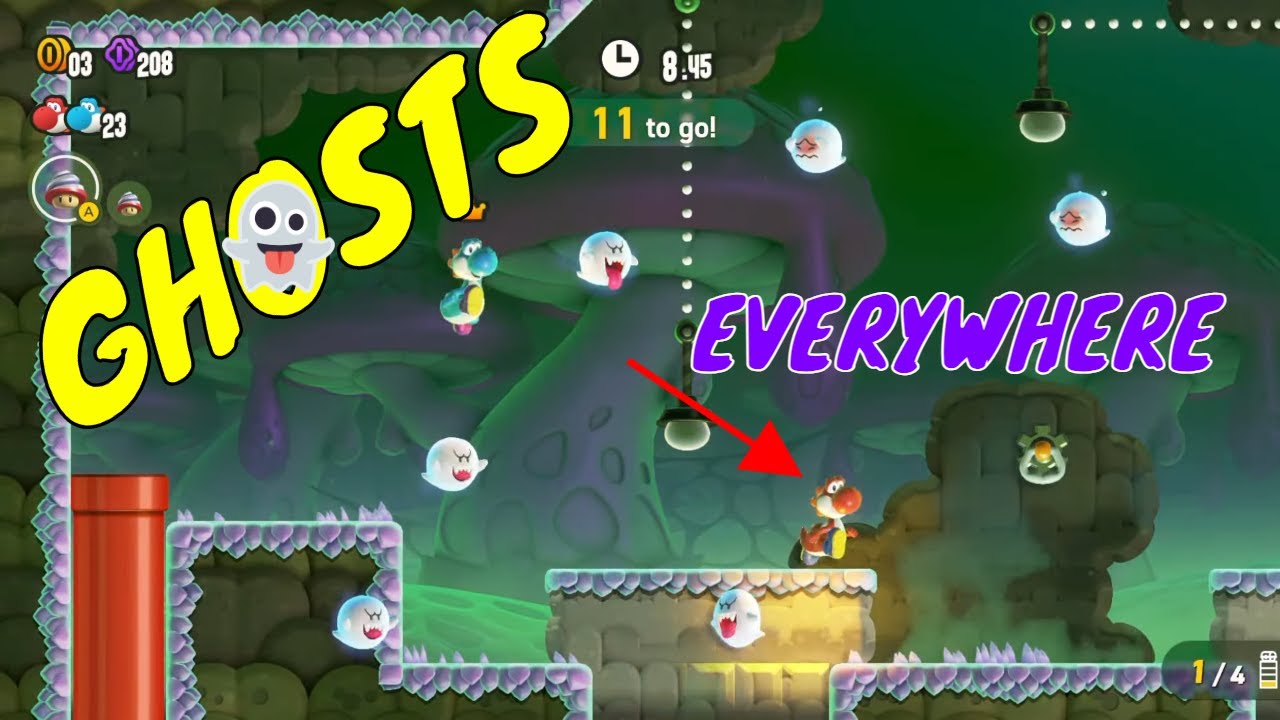 Yoshi Surrounded by Ghosts - Super Mario Brothers Wonder - YouTube