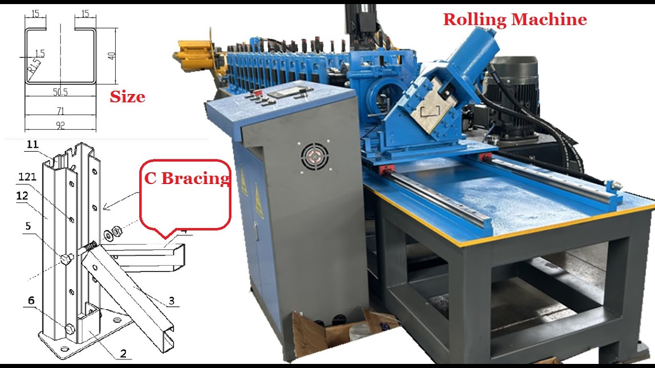 【ZHONGTUO】C bracing for rack rolling froming machine with online hole ...