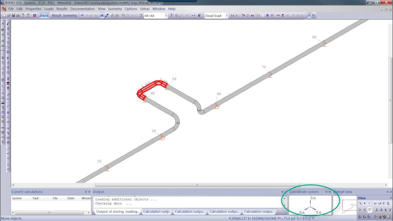How to Move Piping in ROHR2 Pipe Stress Analysis Software - YouTube