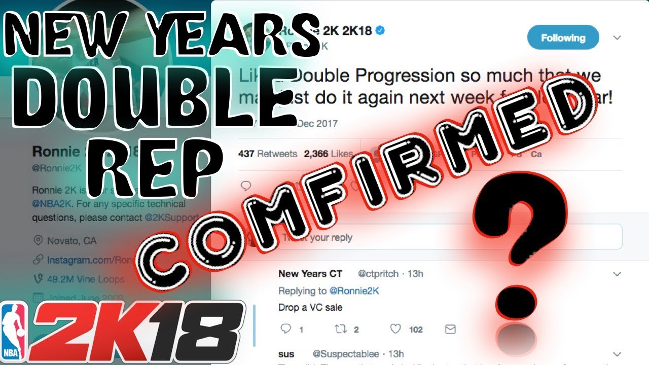 NBA 2K18 | NEW YEARS DOUBLE REP COMFIRMED? - YouTube