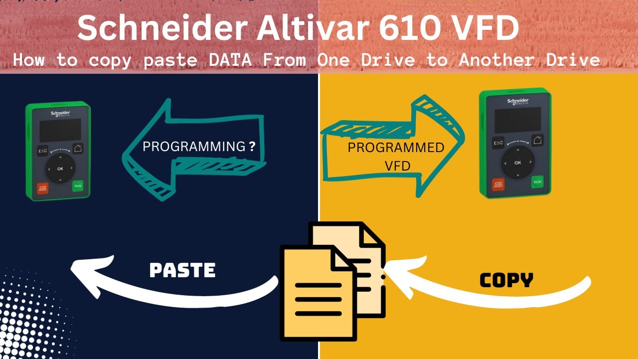 How to copy paste parameters in schneider VFD (Altivar 610). - YouTube