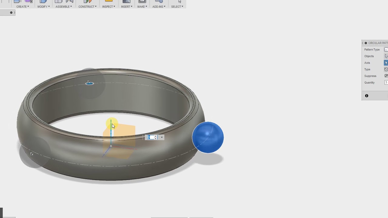 Fusion 360 tutorial simple ring - YouTube