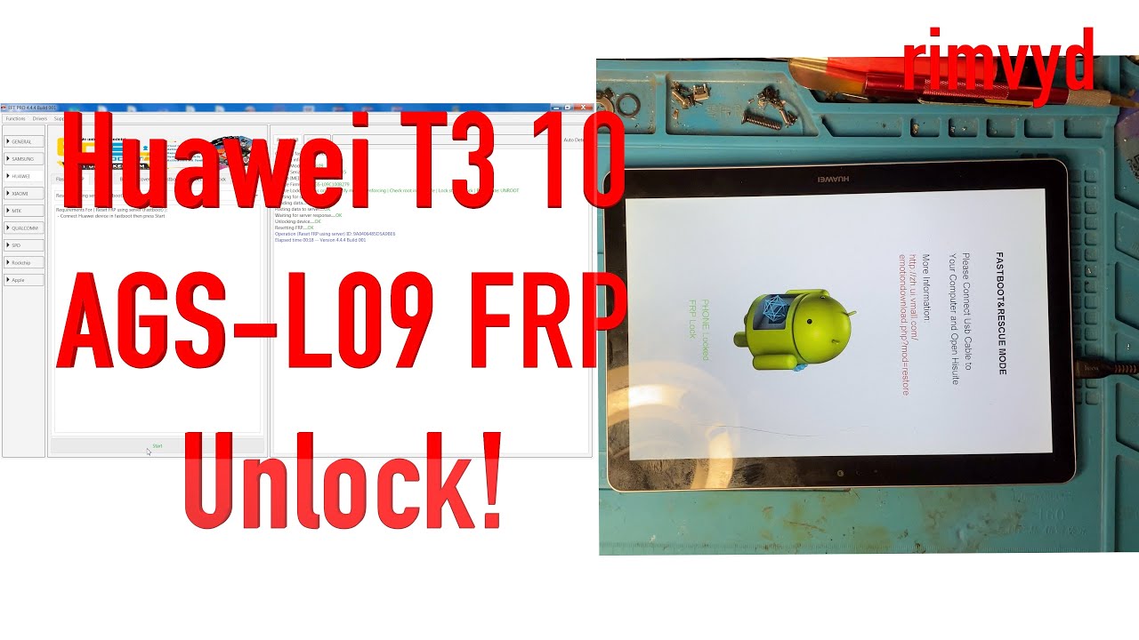 Huawei T3 10 AGS L09 FRP Google Account Unlock 2023 with EFT pro - YouTube