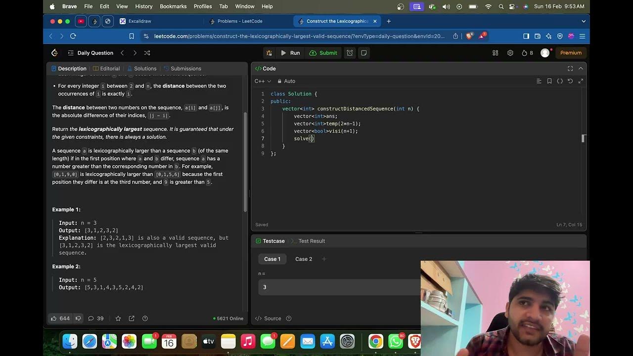 Leetcode Daily Challenge | 16th Feb 2025 | 1718. Construct the Lexico. Largest Valid Sequence ...
