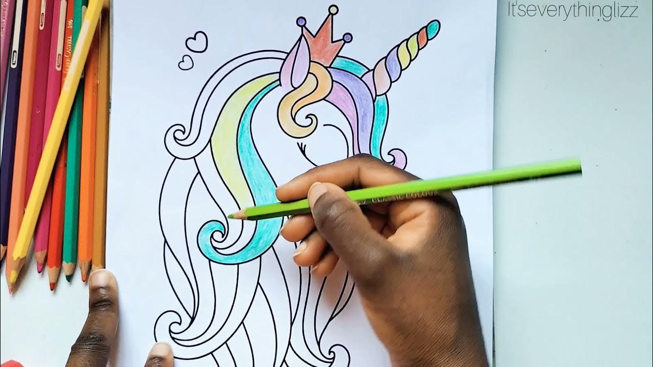 How to color a cute unicorn /Coloring A Unicorn - YouTube
