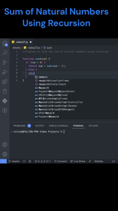 Javascript Program To Find Sum Of Natural Numbers Using Recursion Codesecret Viralshort Youtube