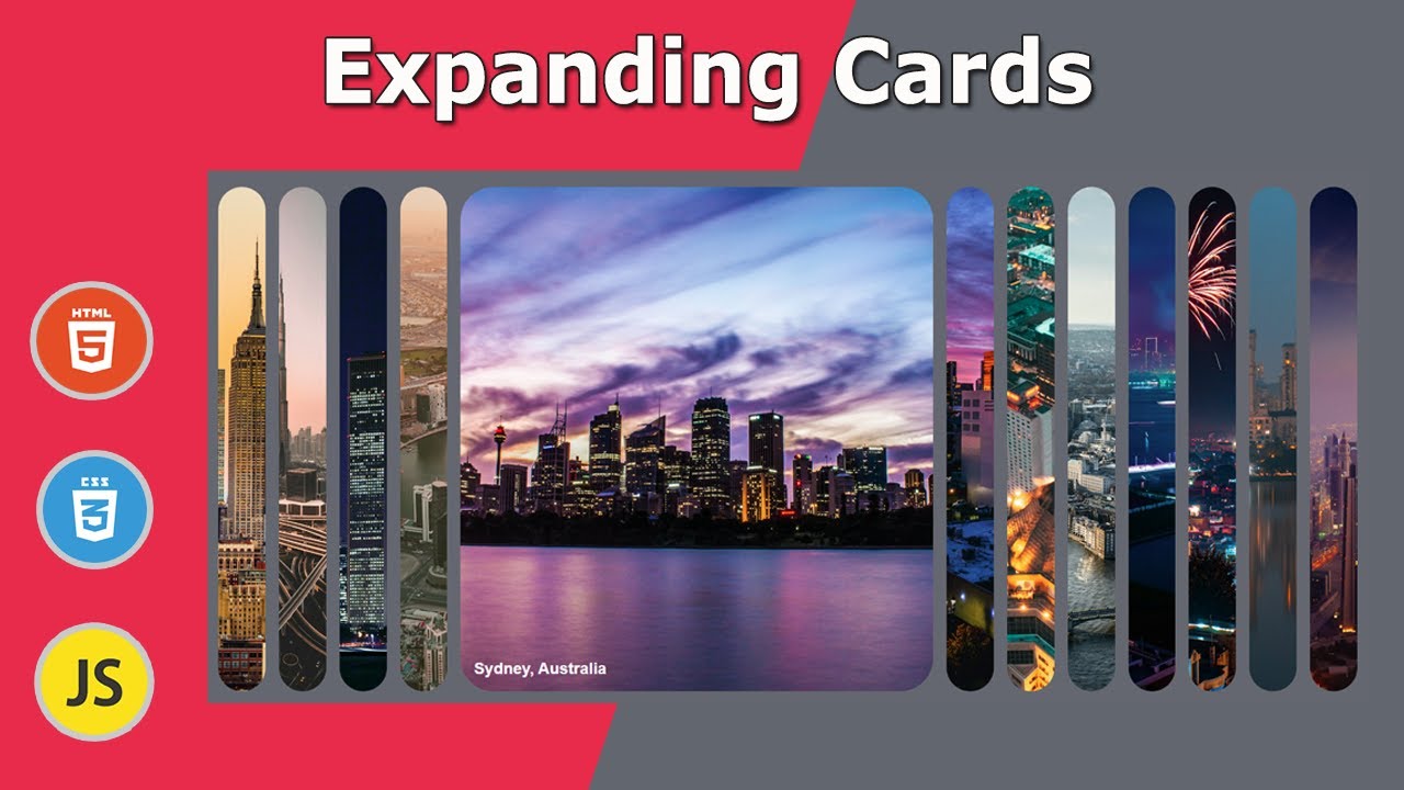 Front End Ui Elements Expanding Cards Using Html5 Css3 And