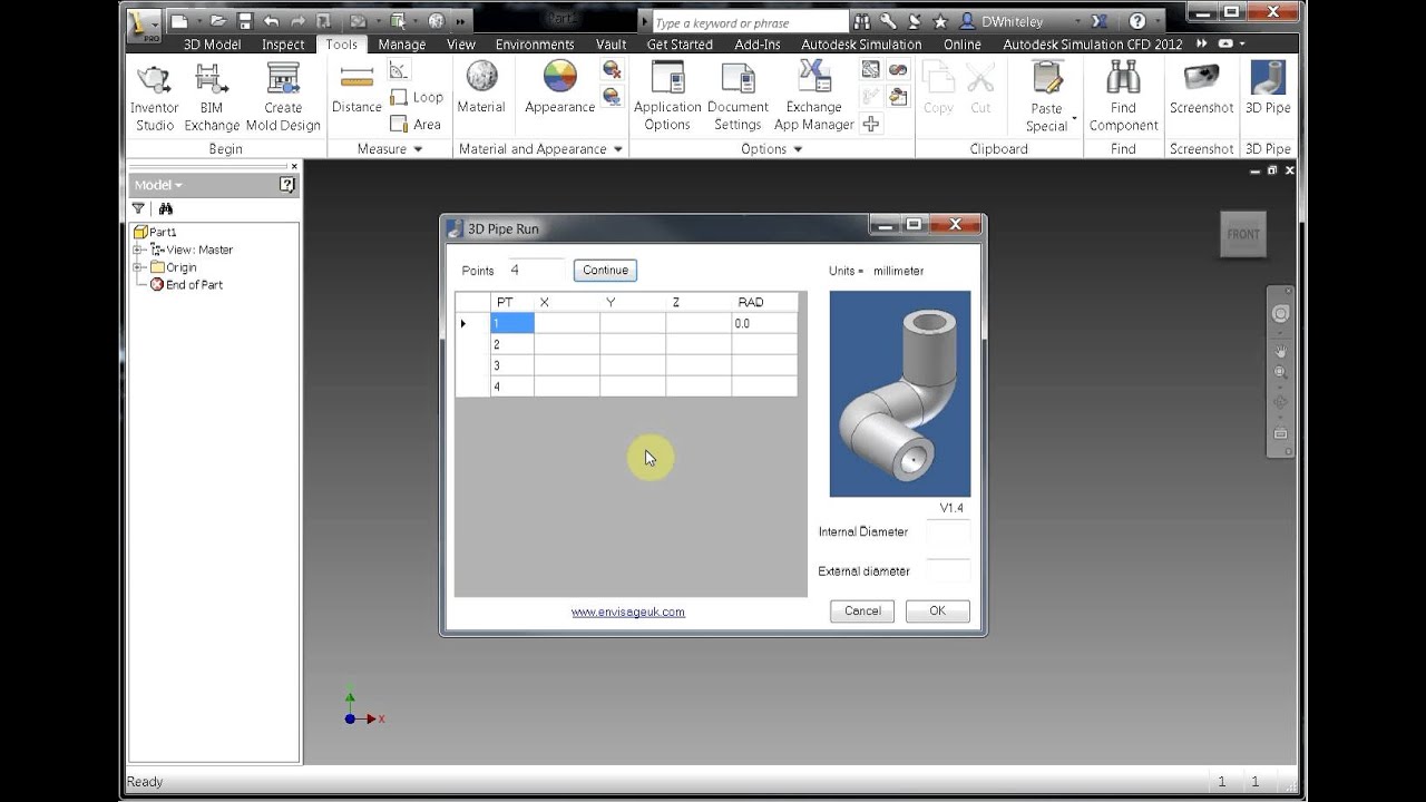 3d pipe run app for Inventor - now part of iTools - YouTube