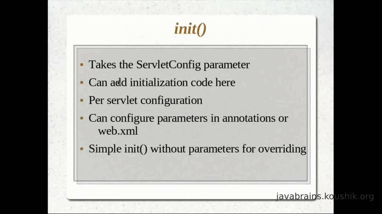 JSPs and Servlets Tutorial 09 Part 3- Understanding init, service and ServletConfig - YouTube