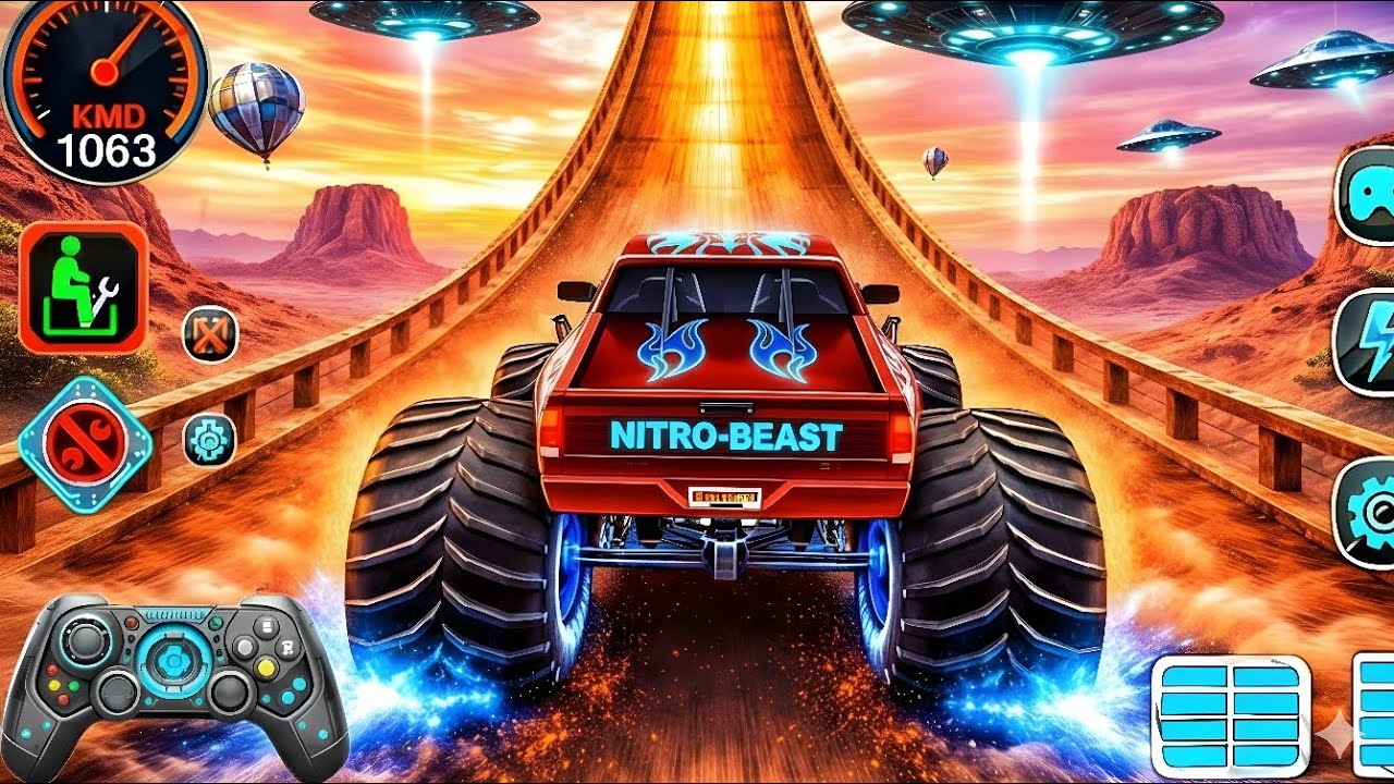 Mega Ramp Challenge! 🤯 Super Crazy GT Monster Truck Racing Level 3 ...