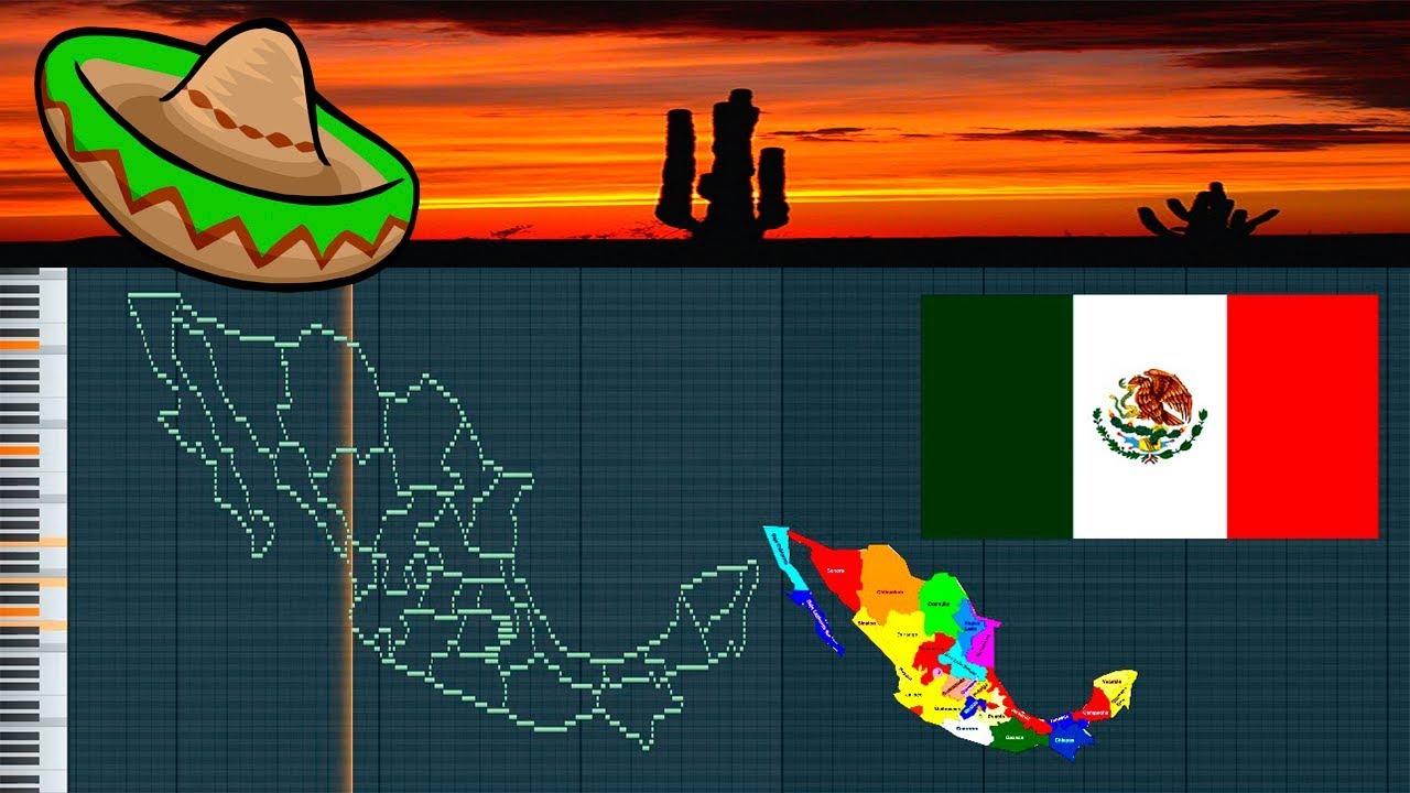 Musical map of Mexico - midi art [drawing] - YouTube