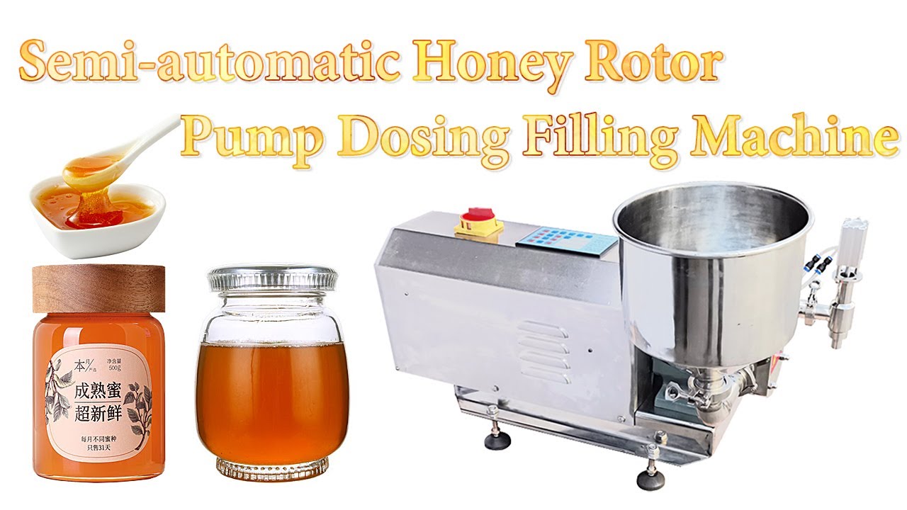 HY | Semi automatic Rotor Pump Dosing Filling Machine ForHoney Jars ...