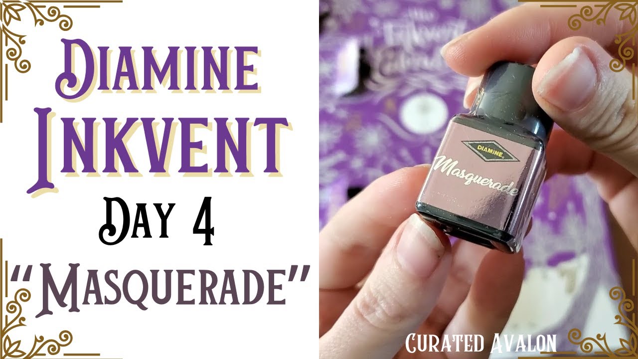 Day 4 of Diamine Inkvent 2023! "Masquerade" Fountain Pen Ink - YouTube