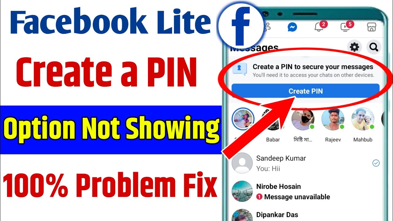 How to fix facebook lite Create pin option not showing | Fb messenger ...