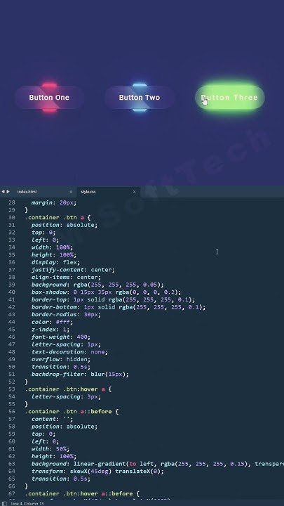 CSS Glass Button Hover Effect #css #css3 #html5 a#webdesign #webdevelopment #glasseffect #button ...