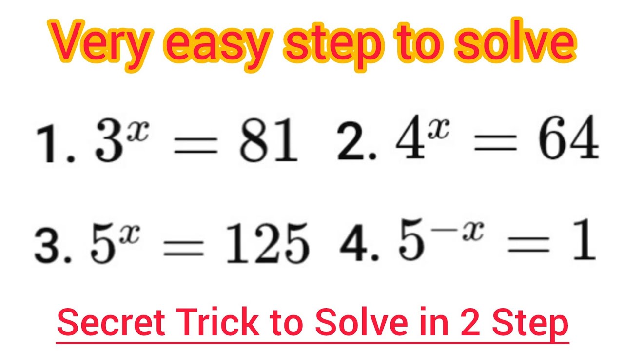 How to Solve Exponential Equations Step by Step | Easy Math Tutorial ...