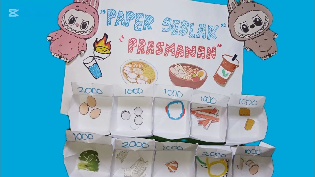 Paper craft | labubu beli seblak prasmanan | craft DIY #asmr #diy # ...