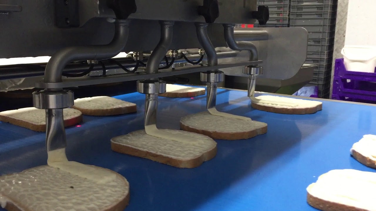 Multi-head sauce depositor - YouTube