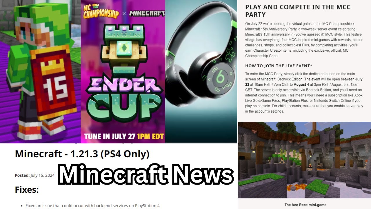 Minecraft News (Minecraft x MCC, Beats Headphones Collab & PS4/PS5 ...