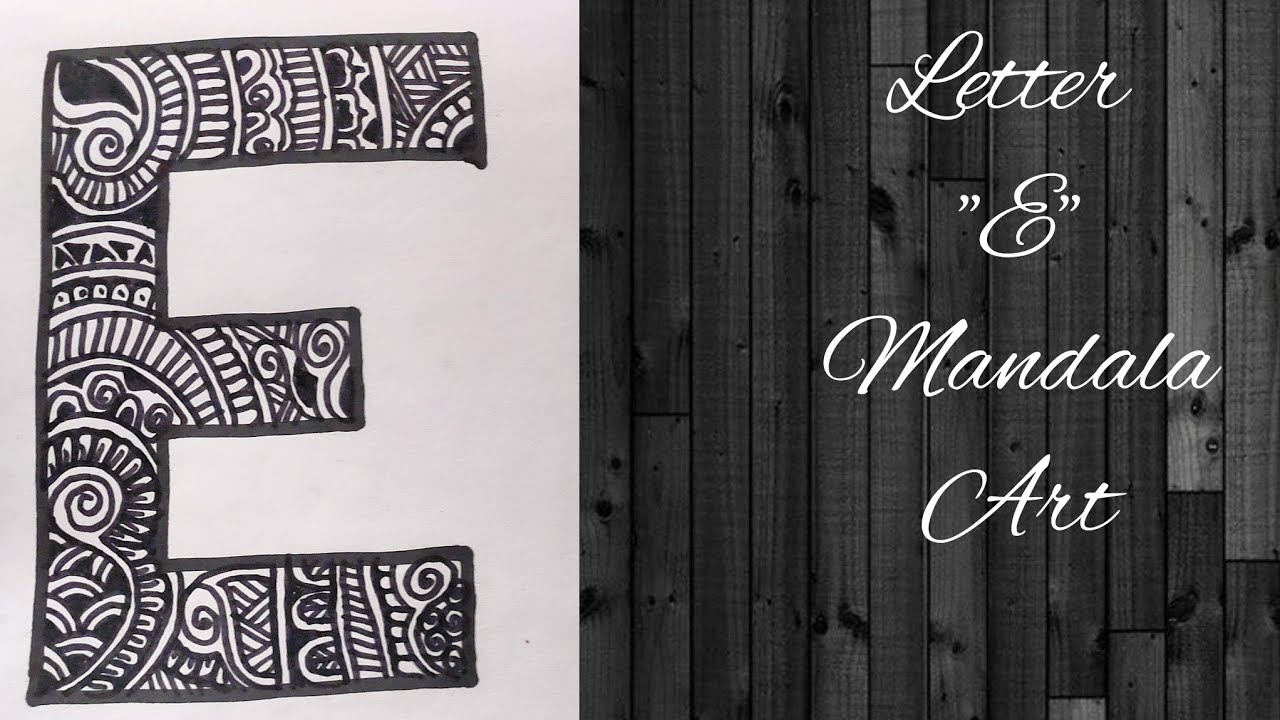 letter "E" mandala art | Easy alphabet 🔤 mandala pattern || - YouTube