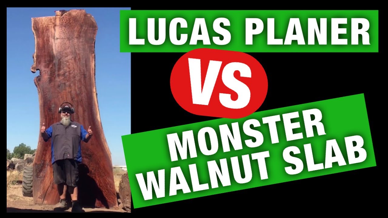 Monster Walnut Slab Flattening with our Lucas Mill Planer Head Attachment How To Flatten - YouTube
