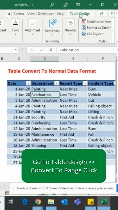 How to convert Table to Normal Data in Excel #exceltrick - YouTube