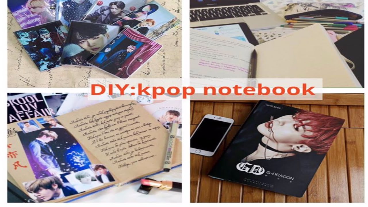 DIY KPOP NOTEBOOK دفتر كيبوب - YouTube