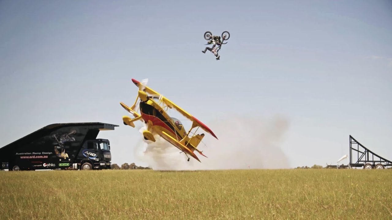 Motorbike Doing A Backflip over a Flying Plane | Biweekly Aviation Dose ...