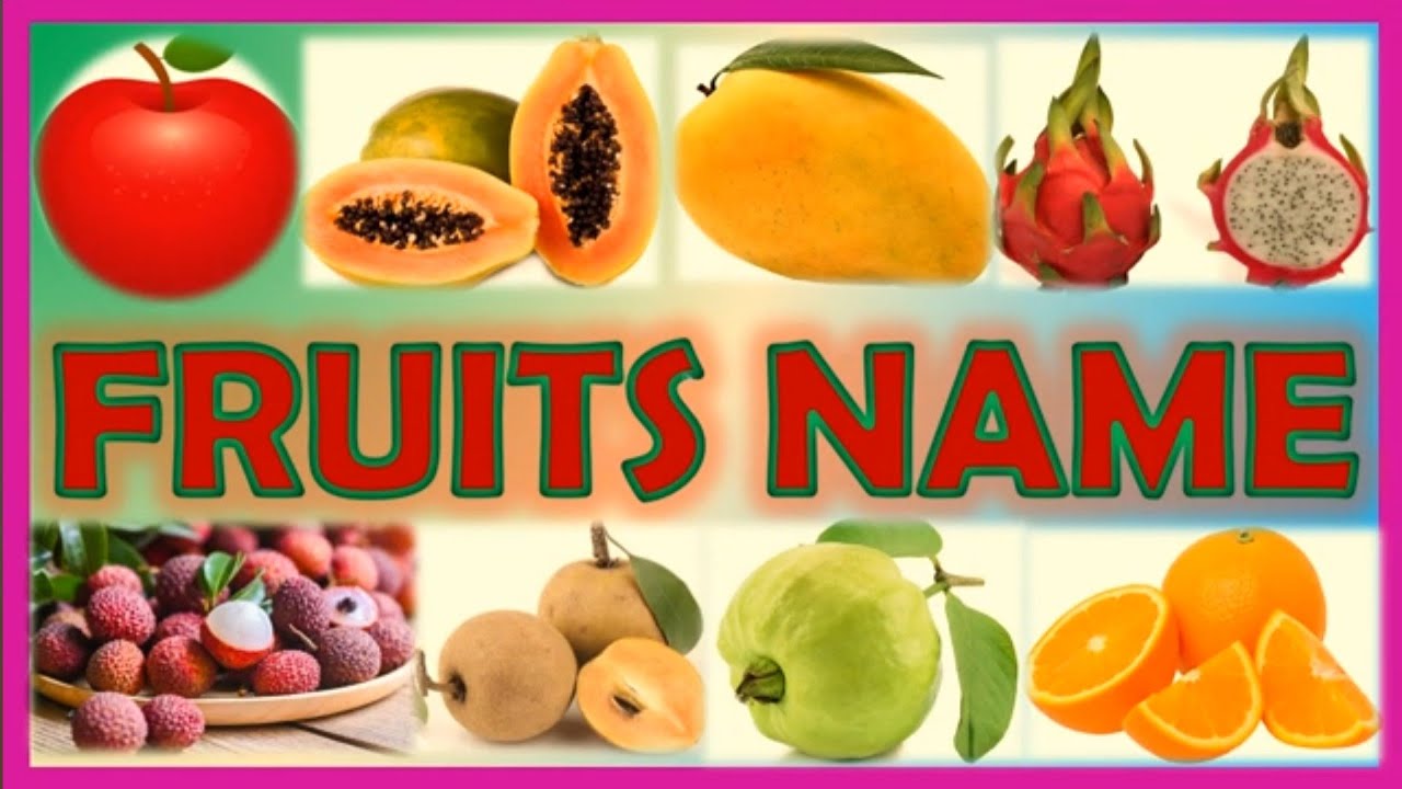 Fruits name| Fruits name in English| fruits name for kids| Learn fruits ...