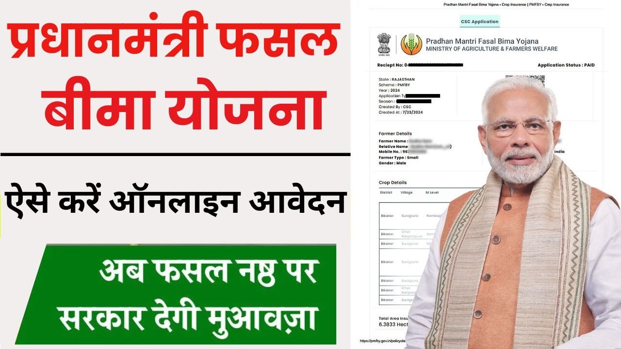 PM fasal Bima Yojana 2024 | Pradhanmantri fasal Bima Yojana online ...