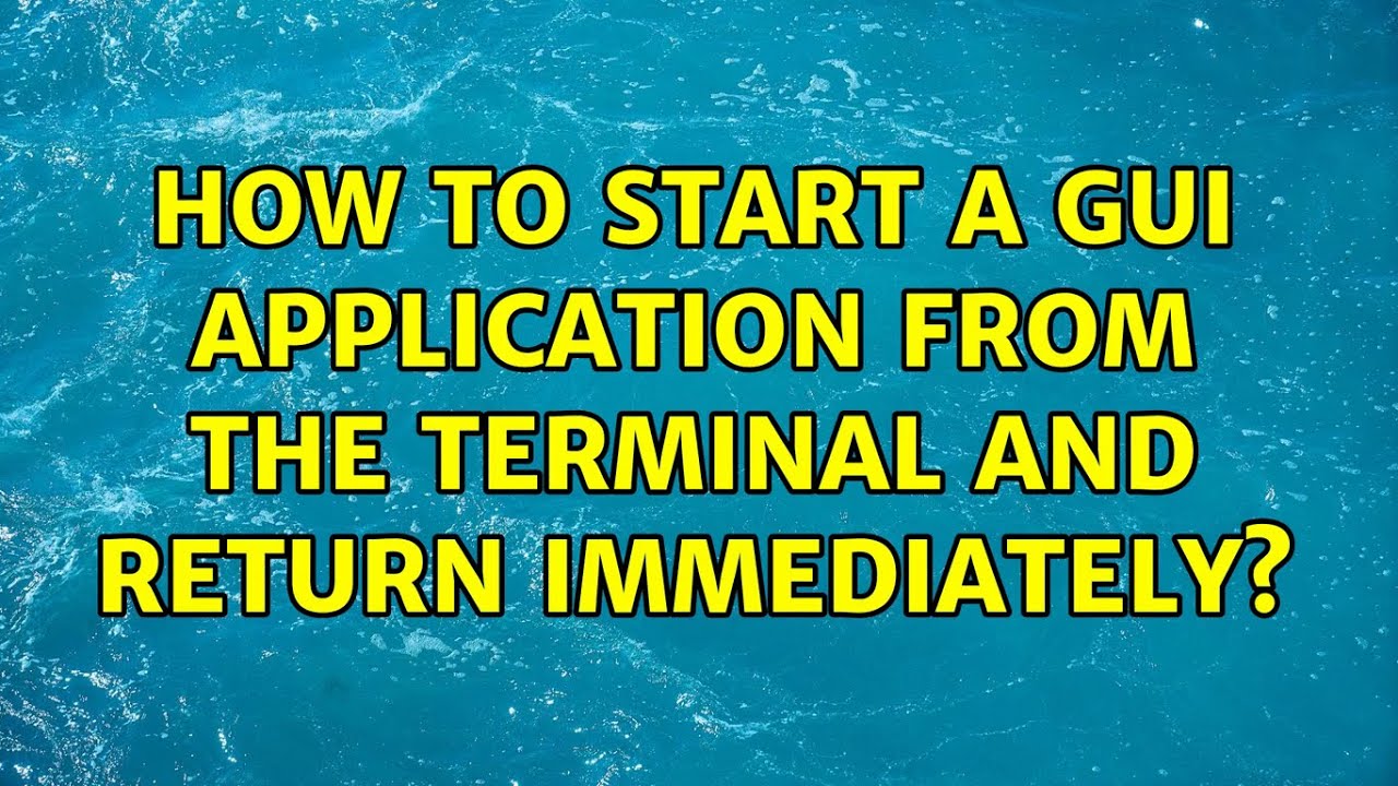 Ubuntu: How to start a GUI application from the terminal and return ...