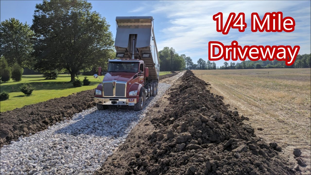Installing a New 1/4 Mile Long Driveway With a Mini Excavator and ...