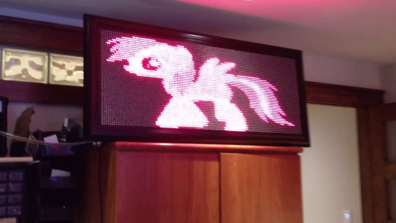 Animation on old LED sign - YouTube