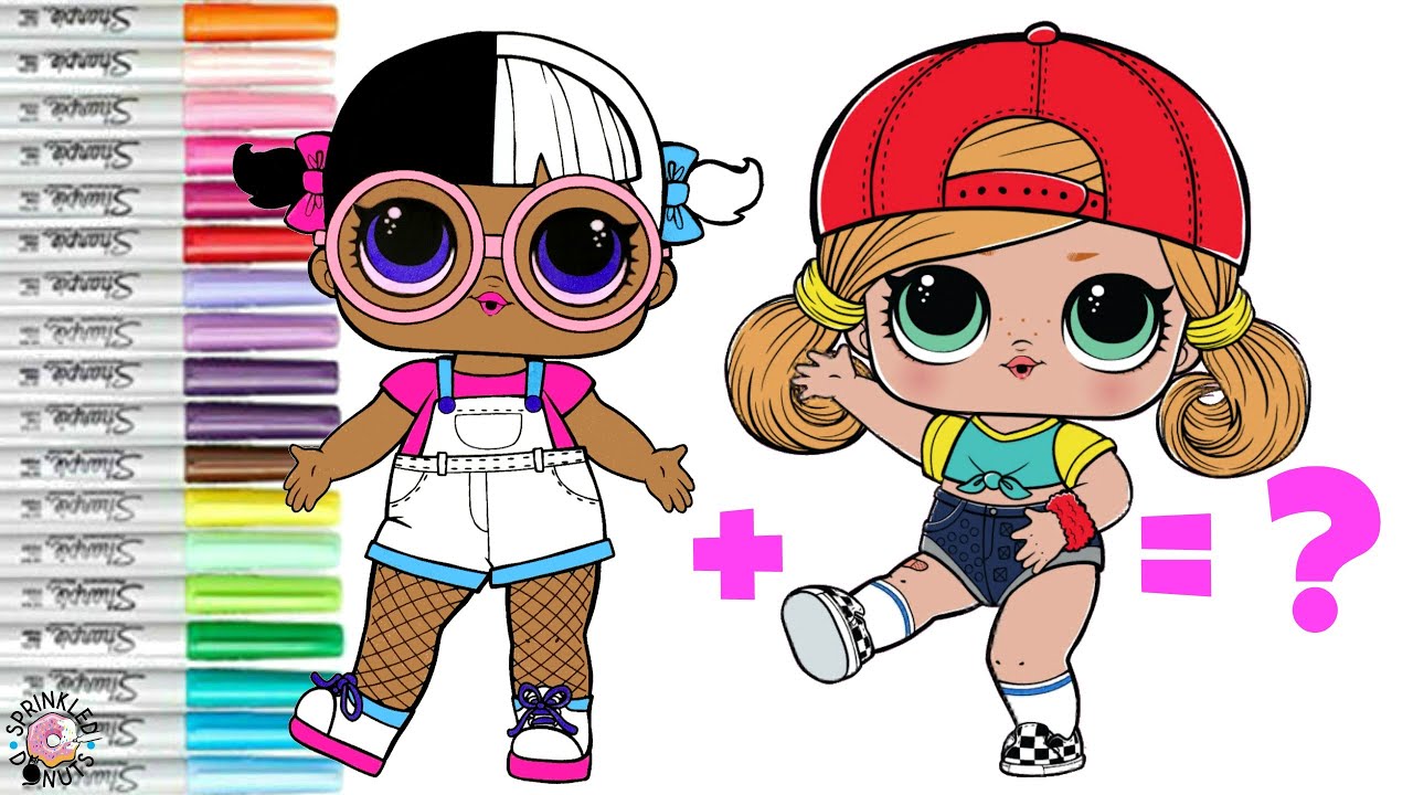 LOL Surprise Dolls Coloring Book Page Mash UP Sk8er Grrrl and Baby Next ...