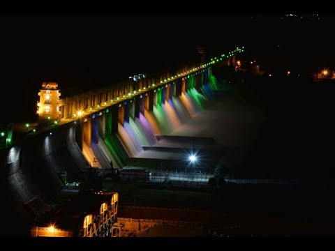 A View Of Illuminated TB Dam Near Hosapet - YouTube