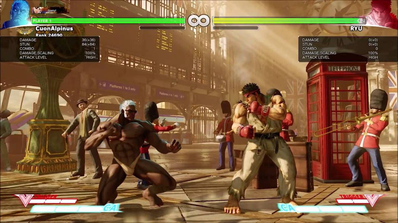 SFV - Urien - Knee Drop Blockstring Setup - YouTube