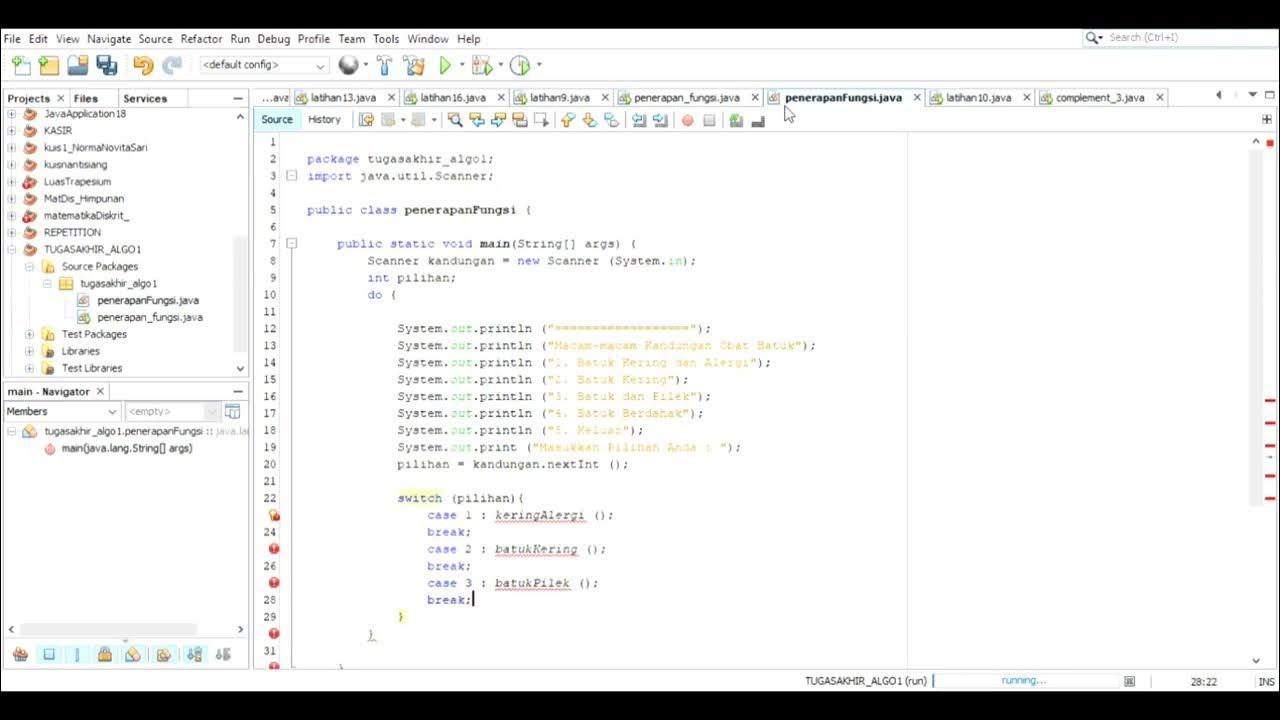 Program Sederhana JAVA Kandungan Obat Batuk - YouTube